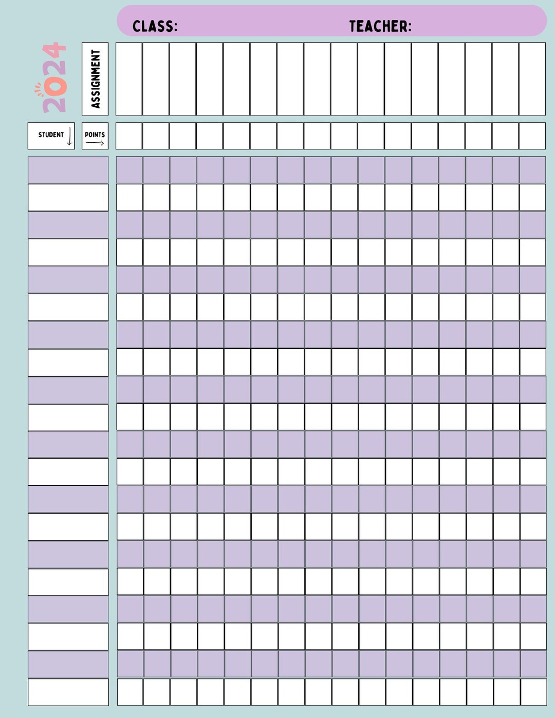 Teacher Record Printable - Etsy