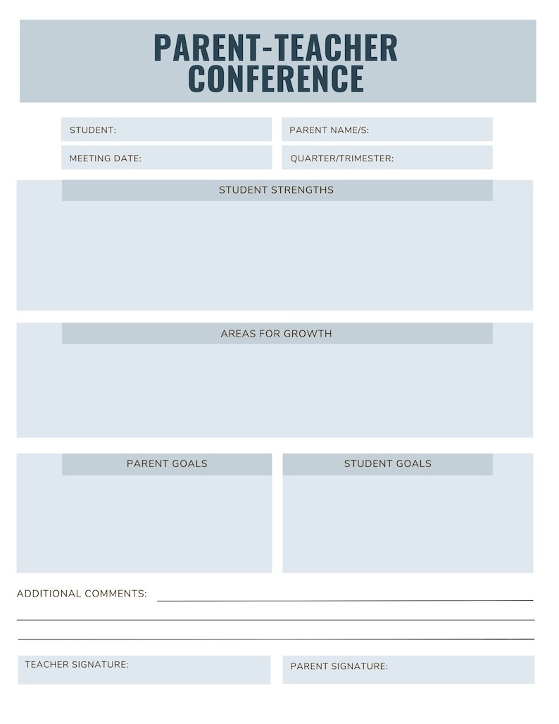Parent-teacher Conference Notes - Etsy