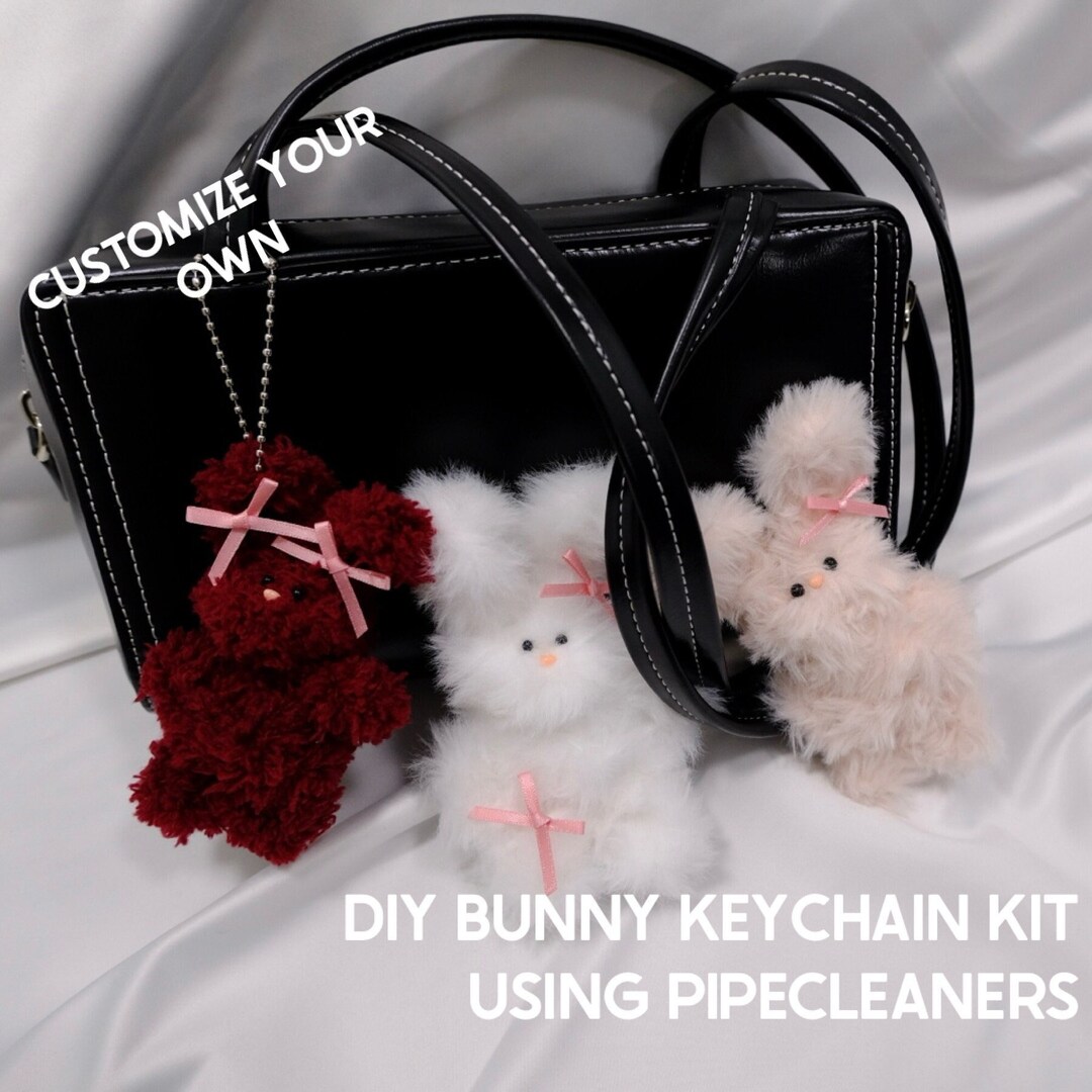DIY Bunny Keychain Kit Using Pipecleaners Basic Set Step-by-step Video ...