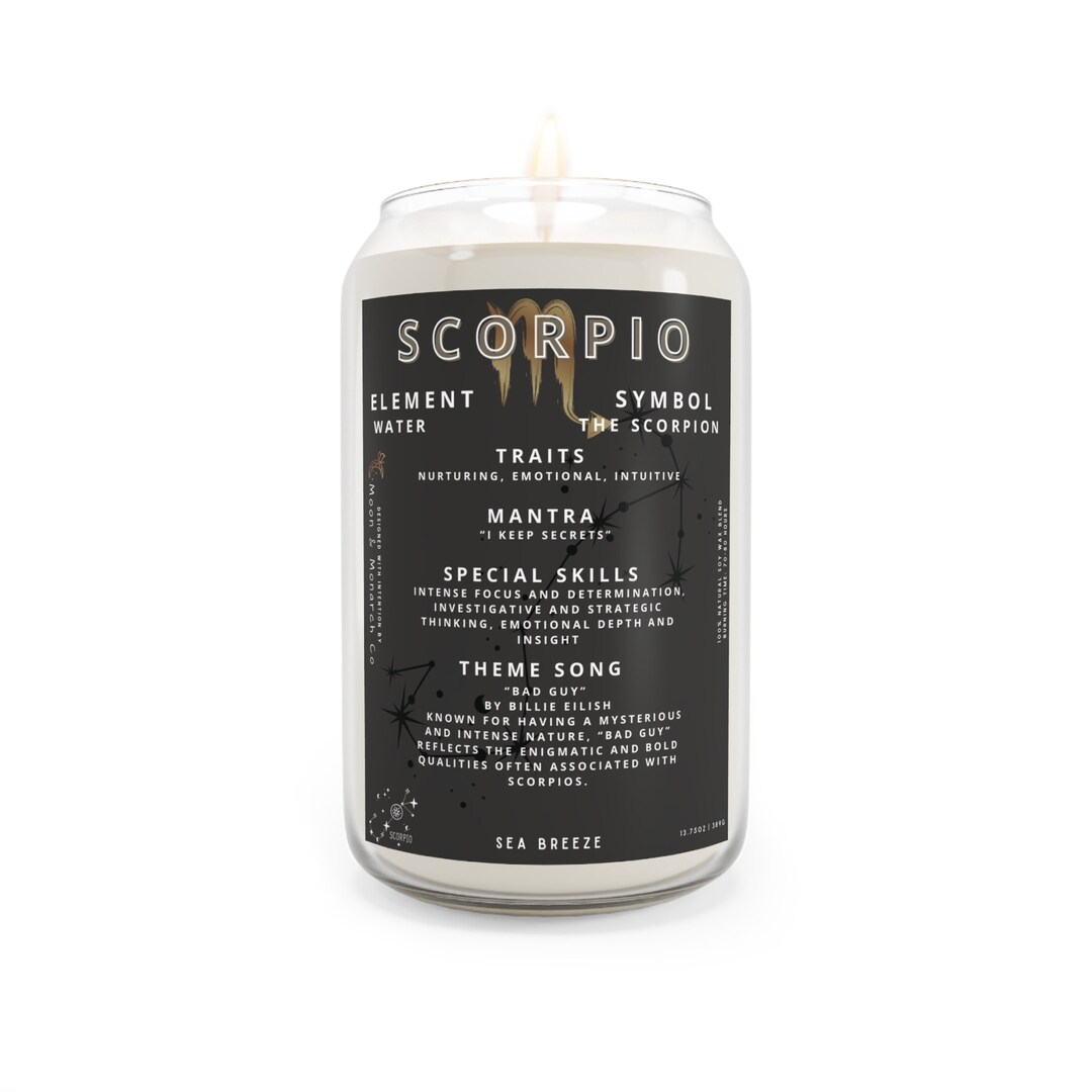 Astrology Candle, 13.75oz Scorpio Zodiac Gift Scorpion Sign Gift Sun ...