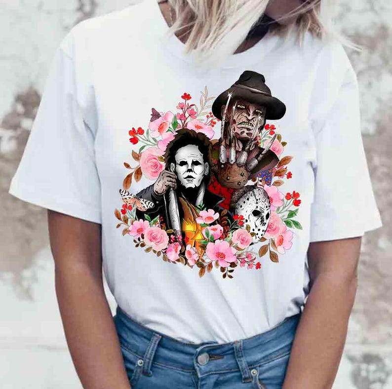 Floral Horror Characters Bundle Png, Halloween Png, Horror Movies Png ...