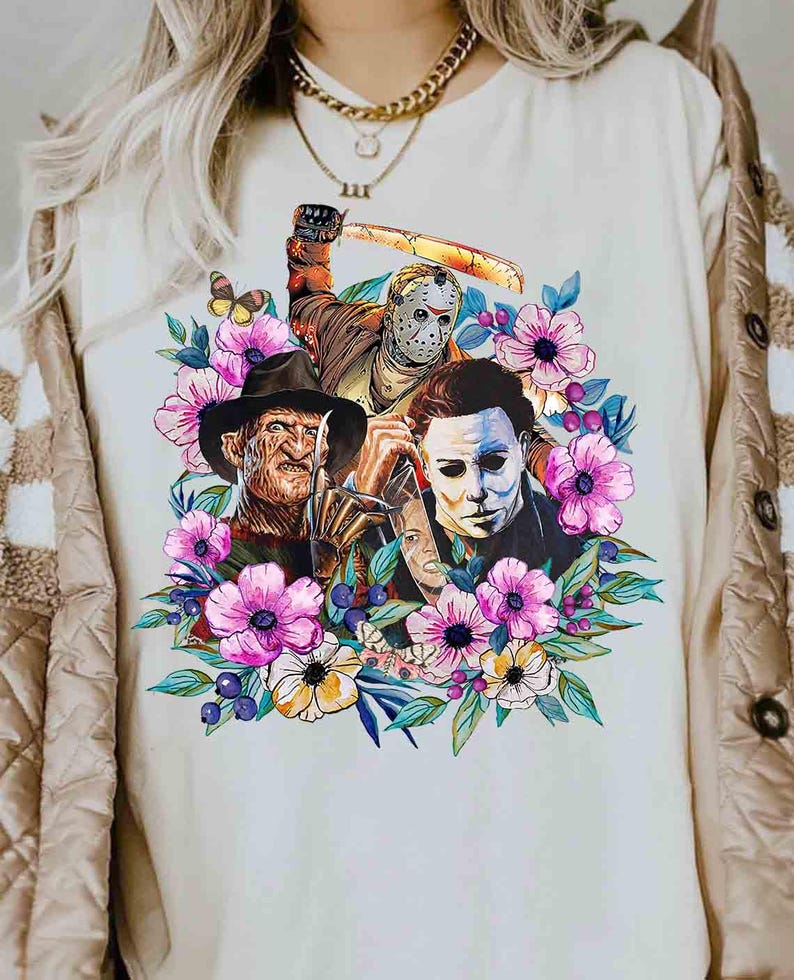 Floral Horror Characters Bundle Png, Halloween Png, Horror Movies Png ...