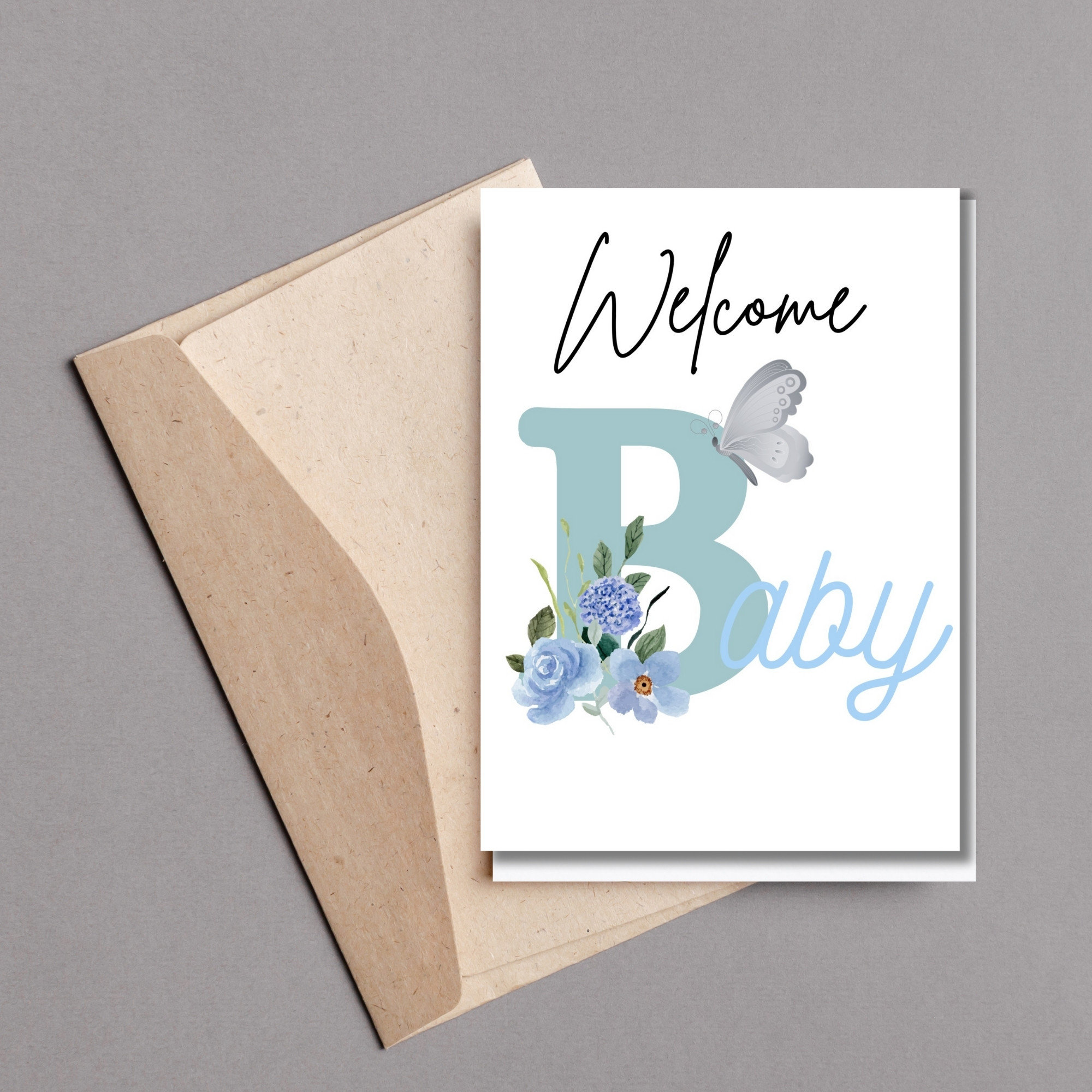 New Baby Boy Card, Printable Card, New Baby, Welcome Baby Card ...