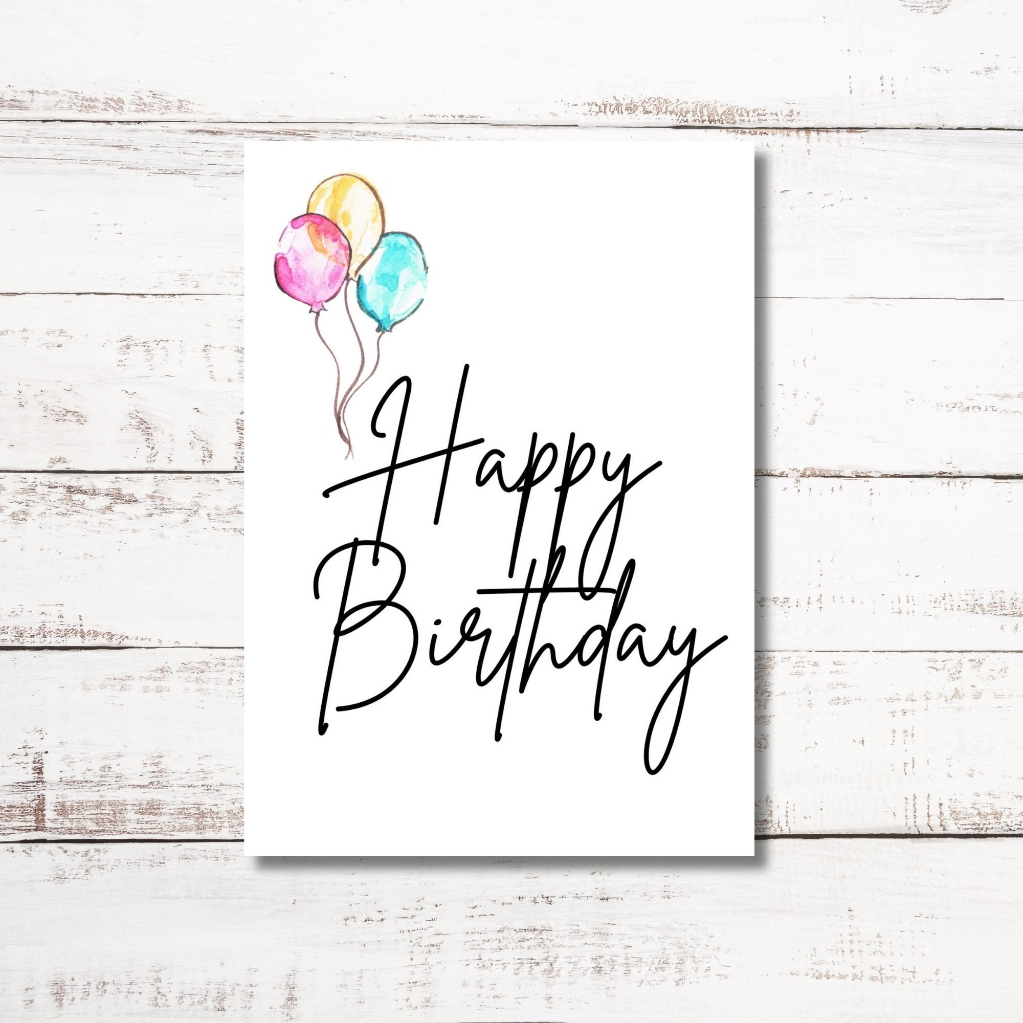 Happy Birthday Card Simple Birthday Card Digital Download Printable ...