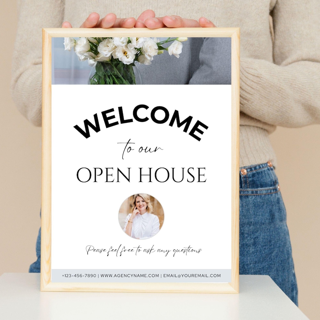 Printable Open House Welcome Sign, Realtor Marketing, Real Estate ...