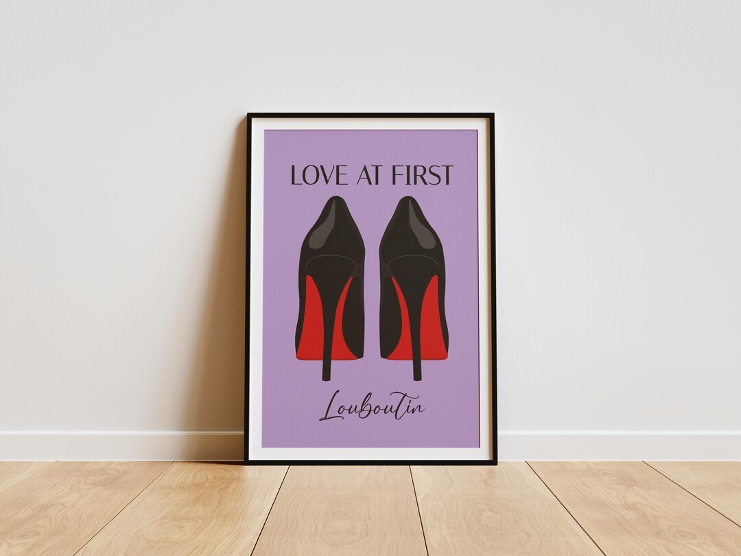 Digital Louboutin Stiletto Poster, Printable Luxury High Heels Art for ...