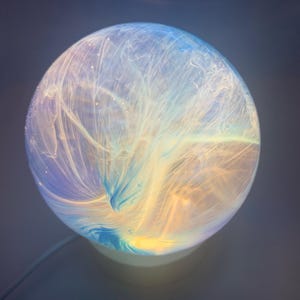 Handmade Resin Orb "iceberg" | 1-of-1 Custom Night Light/desk Lamp - Etsy
