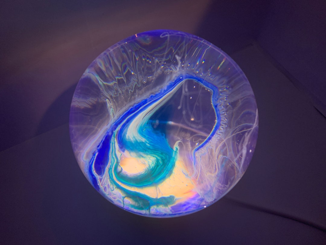Handmade Resin Orb "saltwater Lake" | 1-of-1 Custom Night Light/desk ...