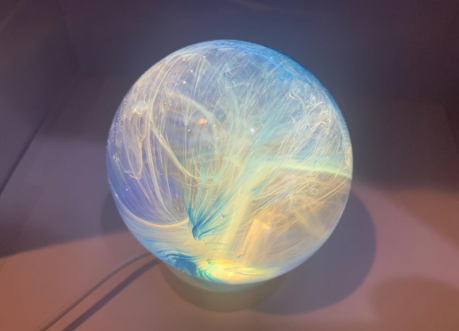 Handmade Resin Orb "iceberg" | 1-of-1 Custom Night Light/desk Lamp - Etsy