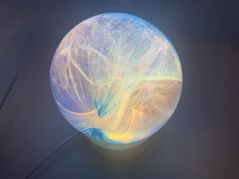 Handmade Resin Orb iceberg 1-of-1 Custom Night Light/desk Lamp - Etsy