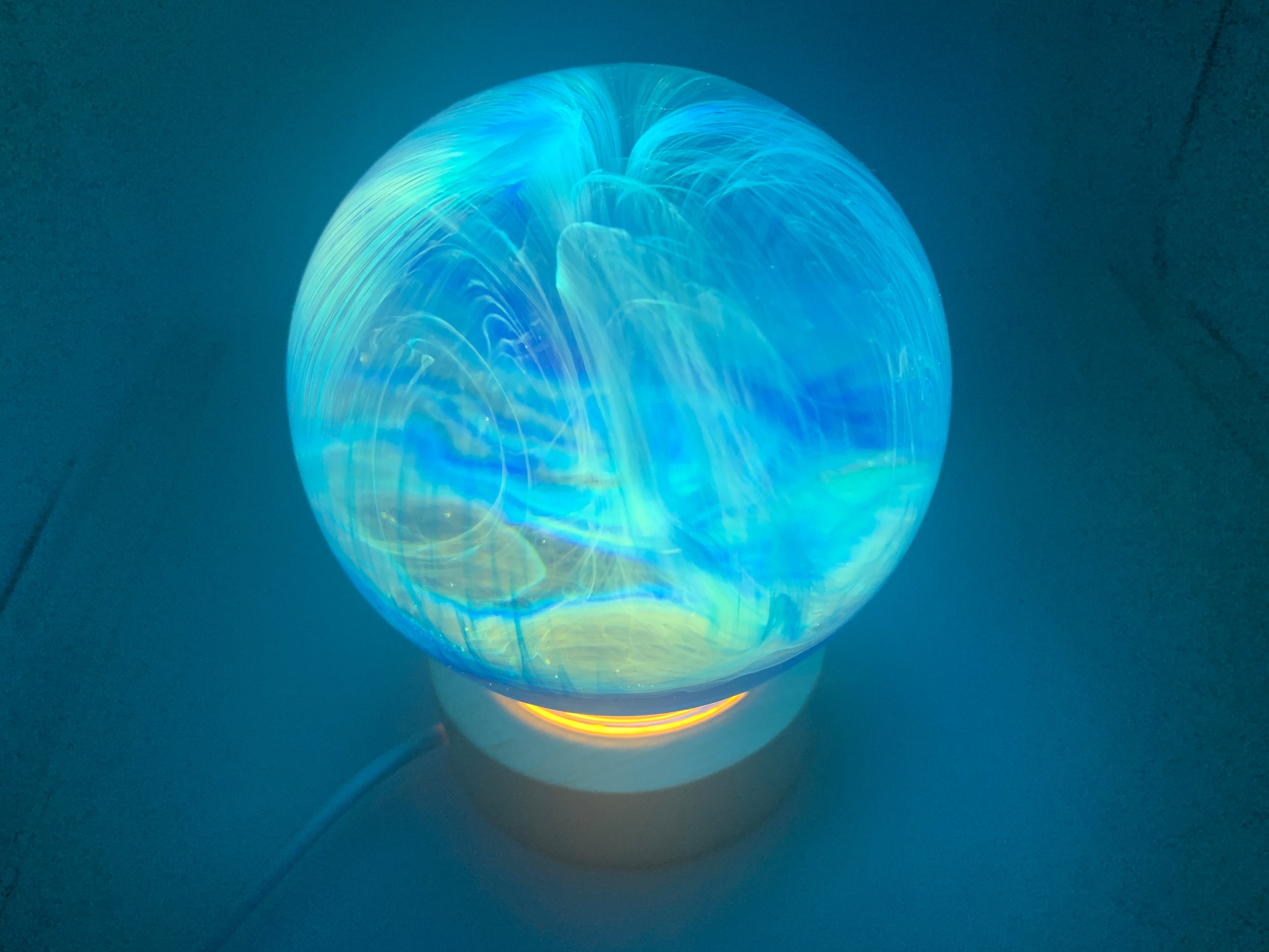 Handmade Resin Orb iceberg 1-of-1 Custom Night Light/desk Lamp - Etsy