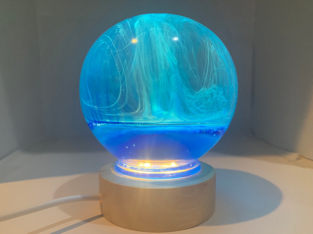 Handmade Resin Orb iceberg 1-of-1 Custom Night Light/desk Lamp - Etsy