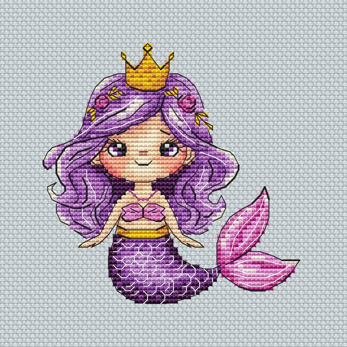 Mermaid DIY Cross Stitch Pattern PDF, Fantasy Cross Stitch, Digital ...