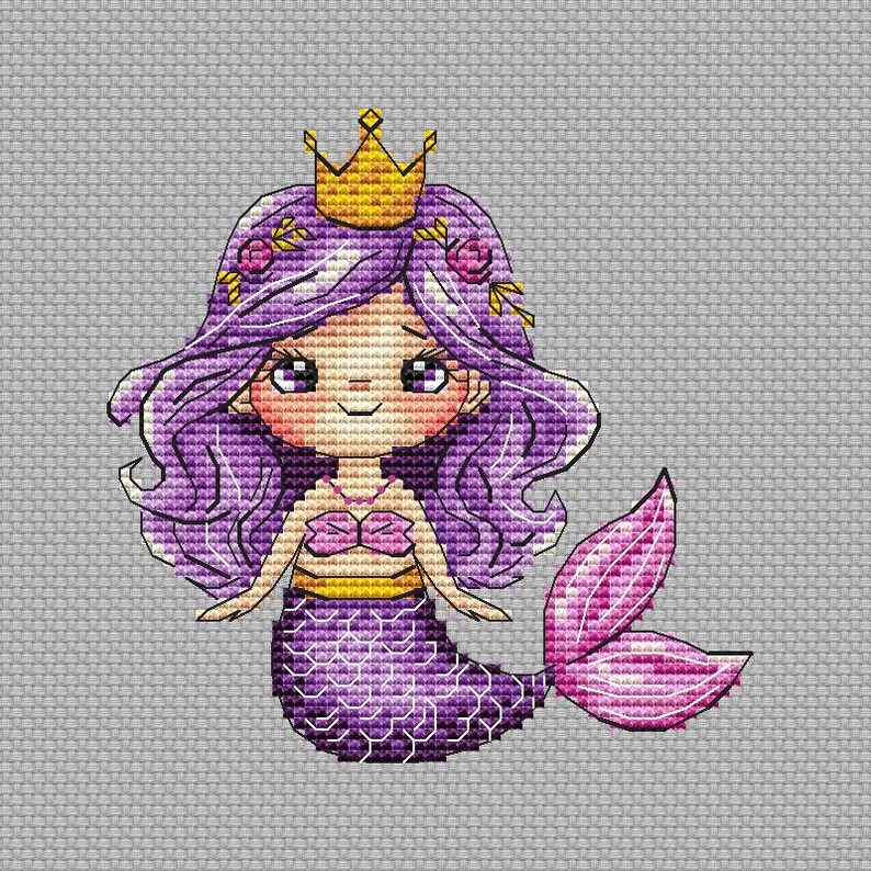 Mermaid DIY Cross Stitch Pattern PDF, Fantasy Cross Stitch, Digital ...