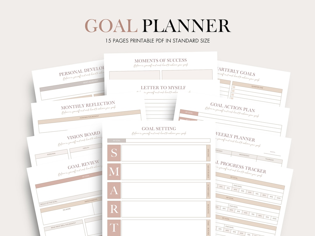 Digital Goal Planner 2024 SMART Goal Setting, Monthly Reflections, and ...