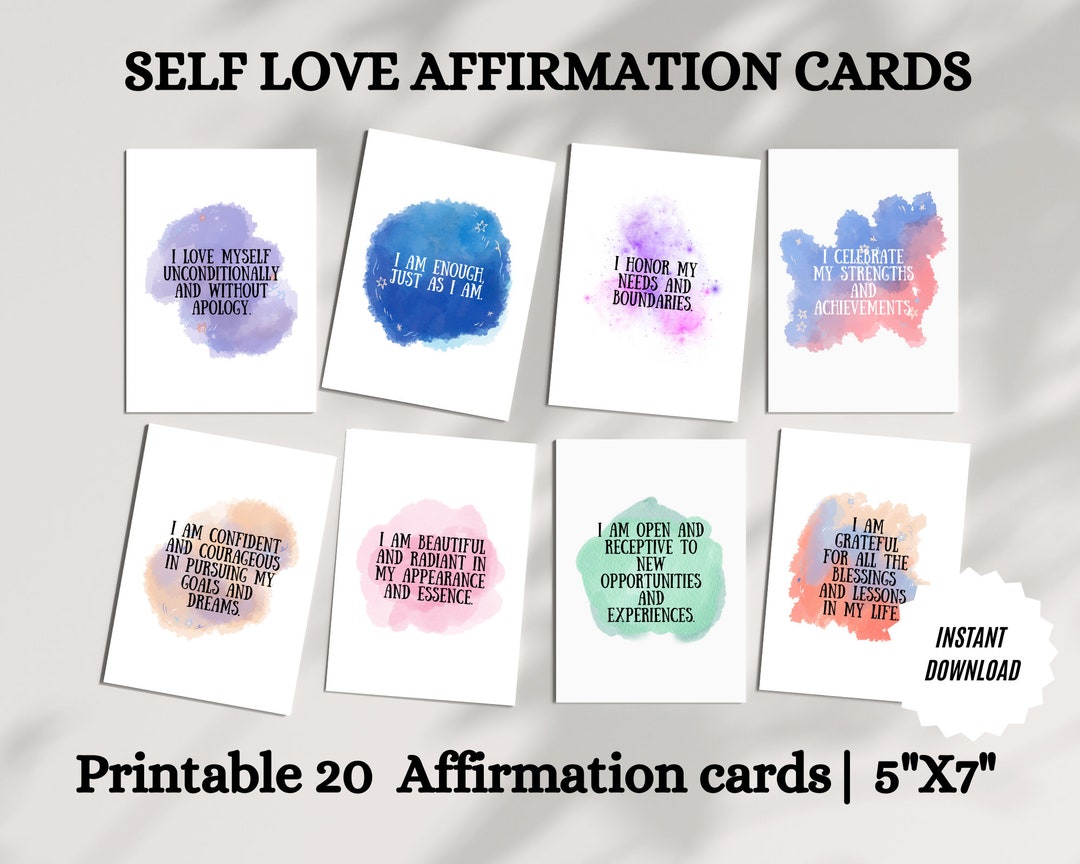 Self Love Affirmation Cards Printable for Daily Positivity 140 ...