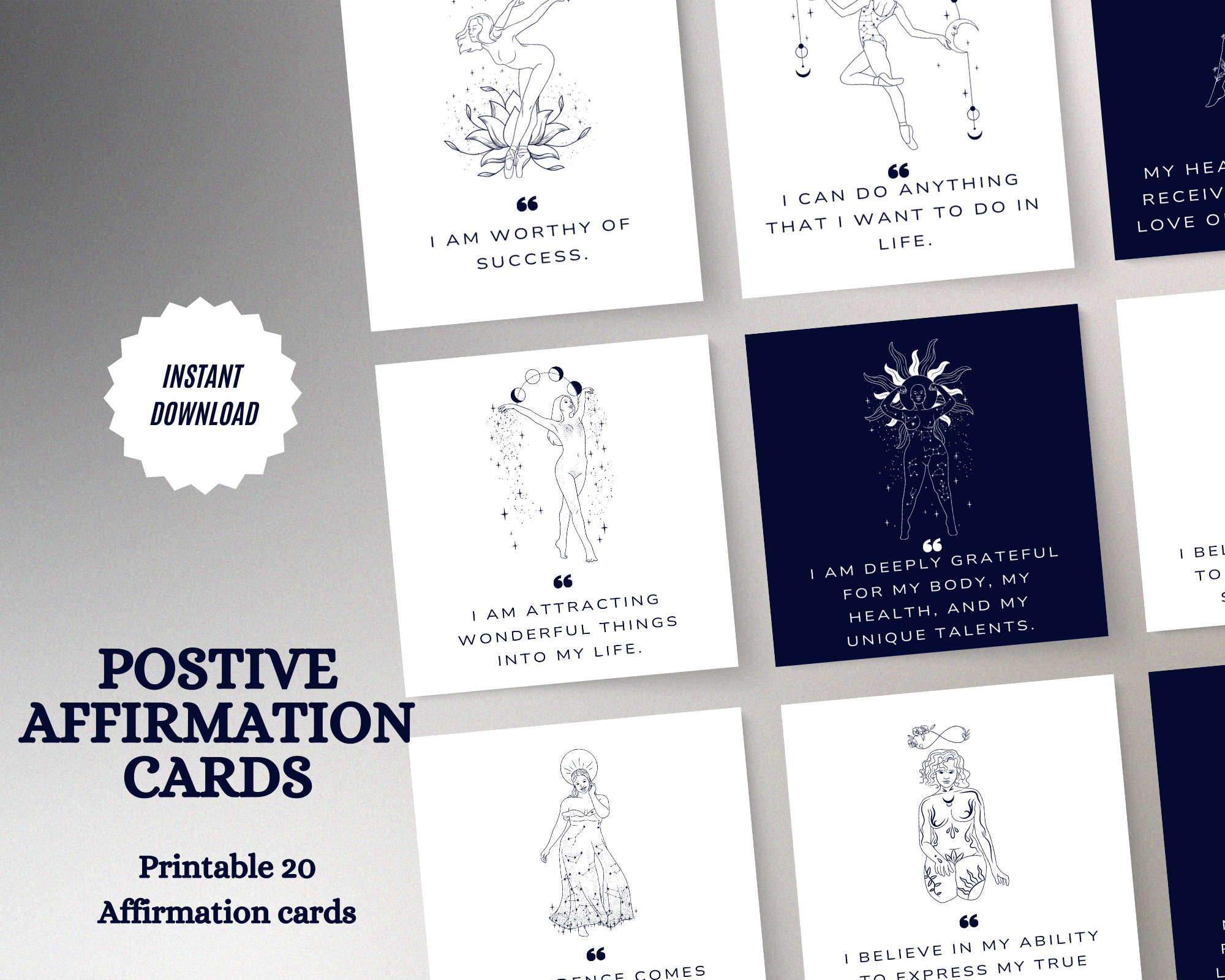 Positive Affirmation Cards Printable for Daily Inspiration - Etsy