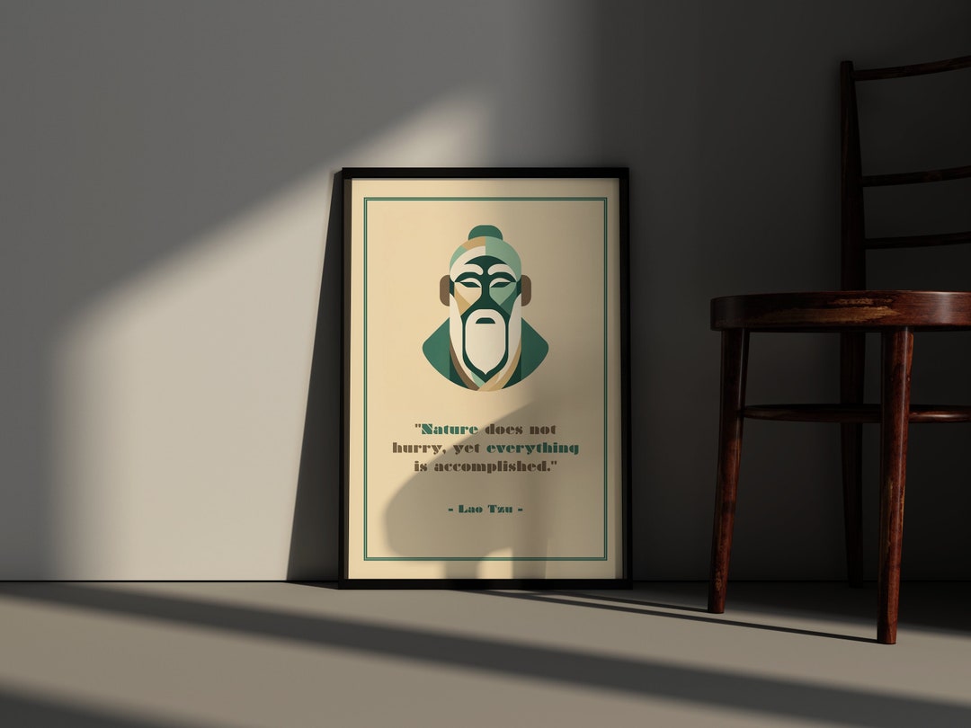 Lao Tzu Taoist Zen Philosophy Quote, Eastern 50x70 Cm Framed Poster ...