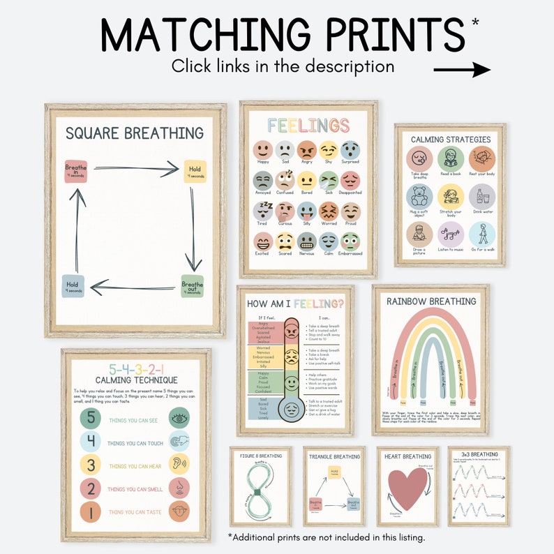 Calming Corner Poster, Square Breathing Exercise for Kids, Coping ...