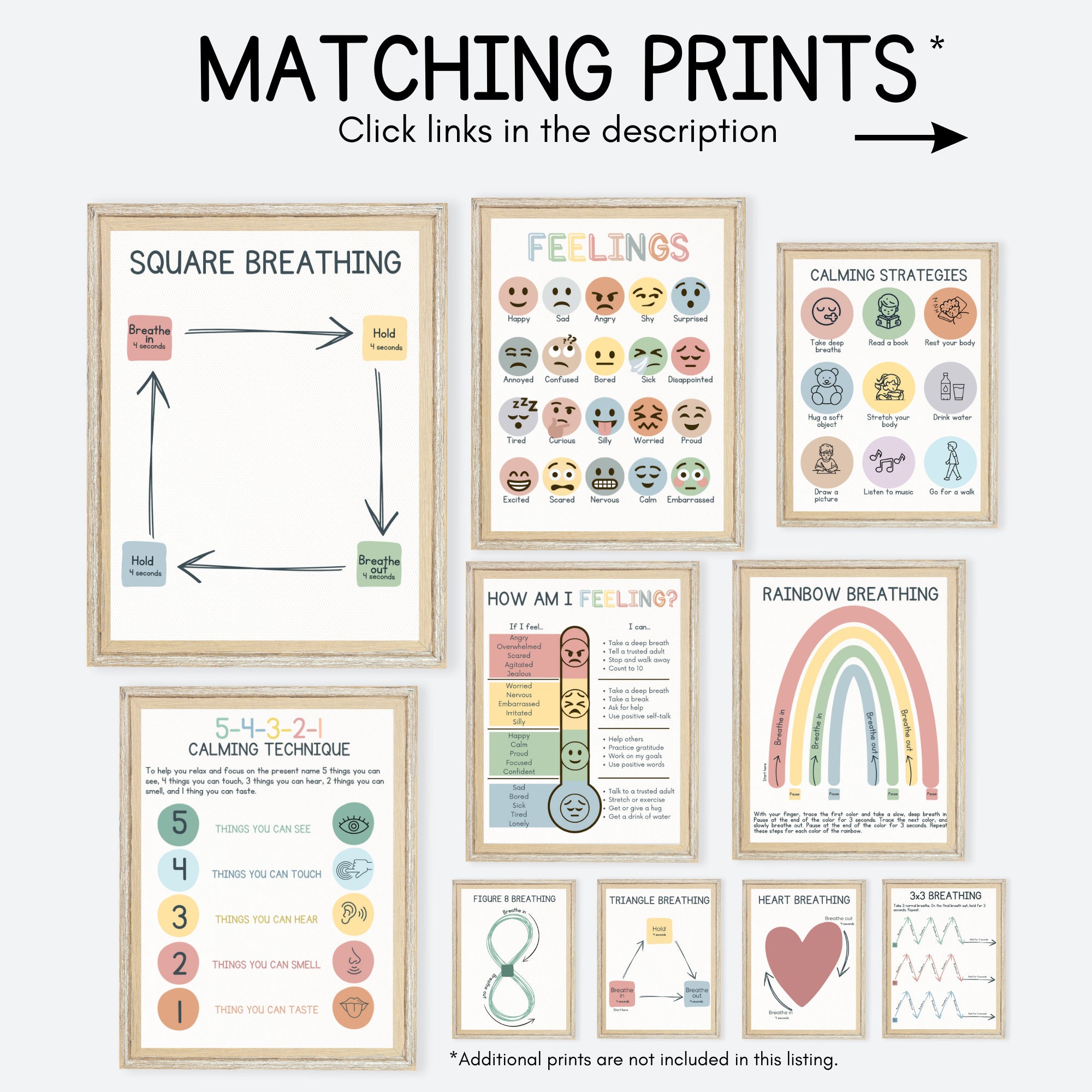 Calming Corner Poster, Square Breathing Exercise for Kids, Coping ...