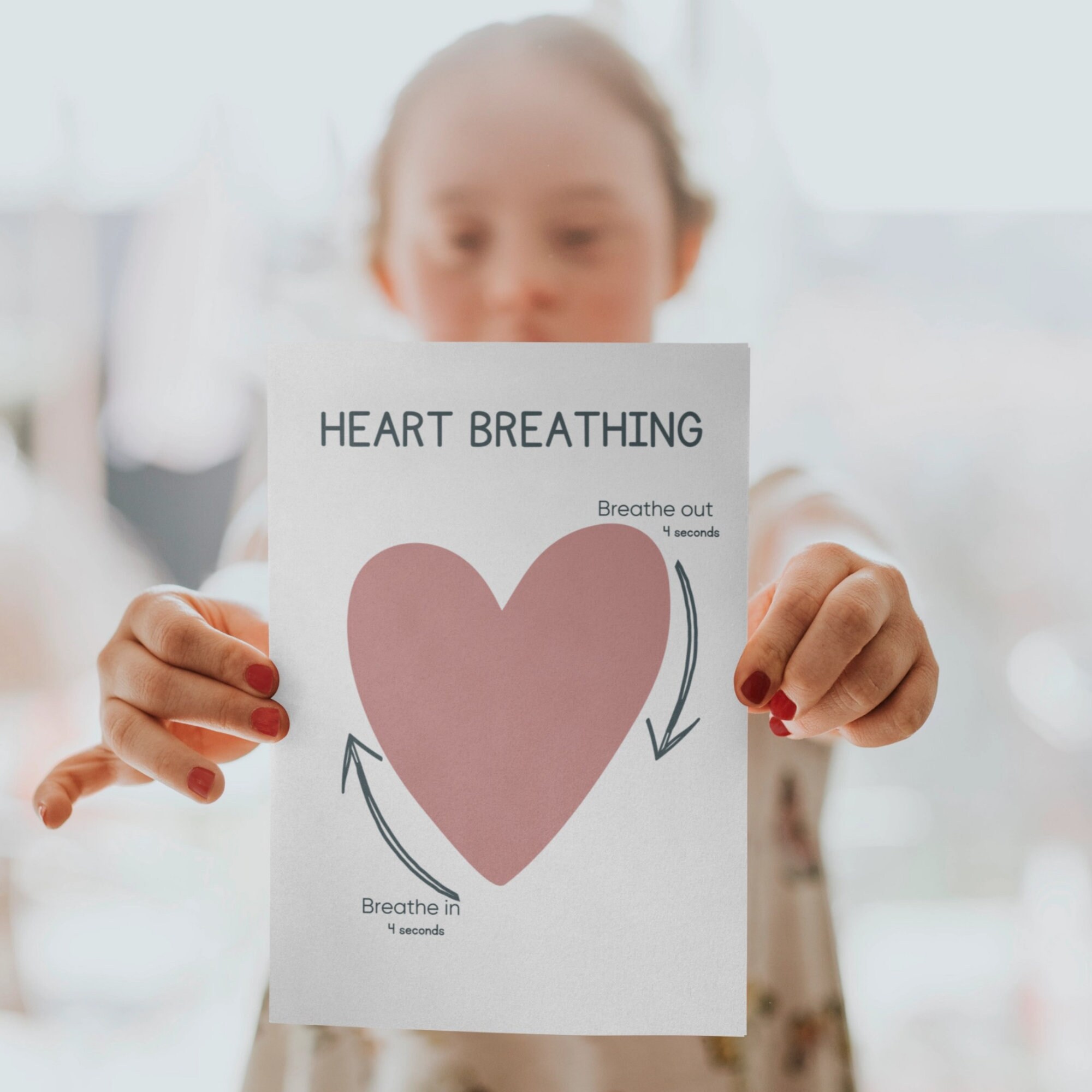 Breathing Exercise for Kids, Heart Breathing Exercise, Boho Calm Corner ...