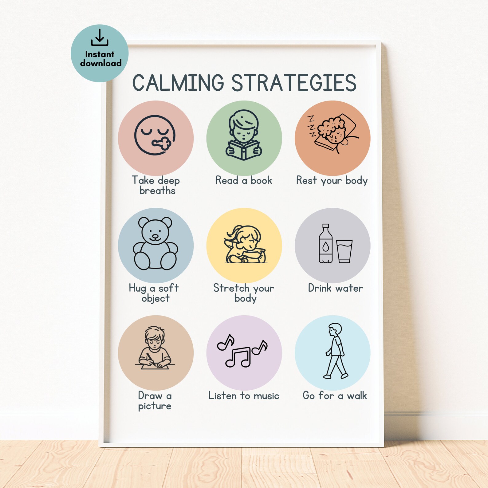 Calming Strategies Printable, Calm Corner Coping Skills Poster ...