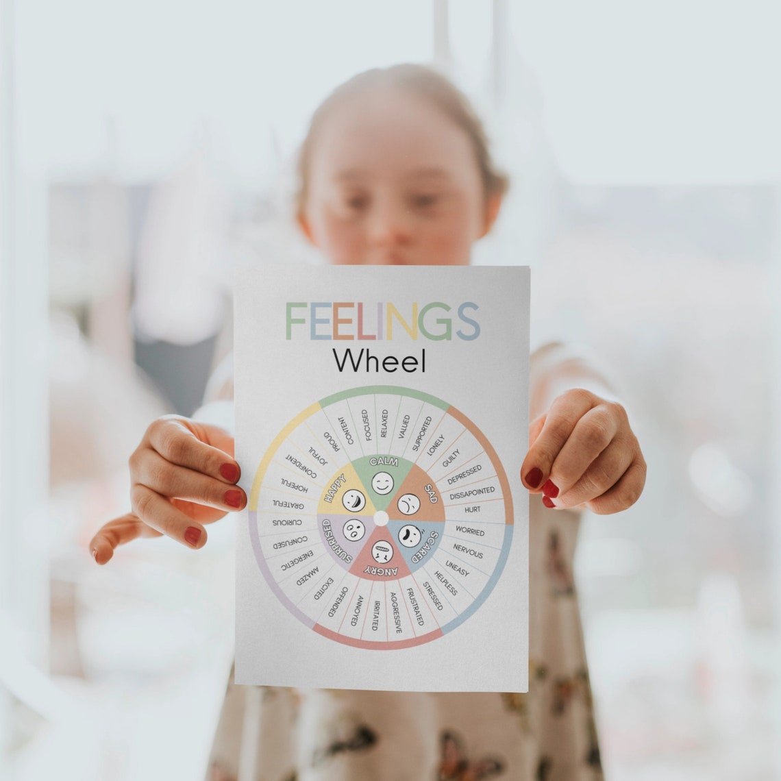 Printable Feelings Wheel Chart, Emotional Awareness Tool, Feelings ...