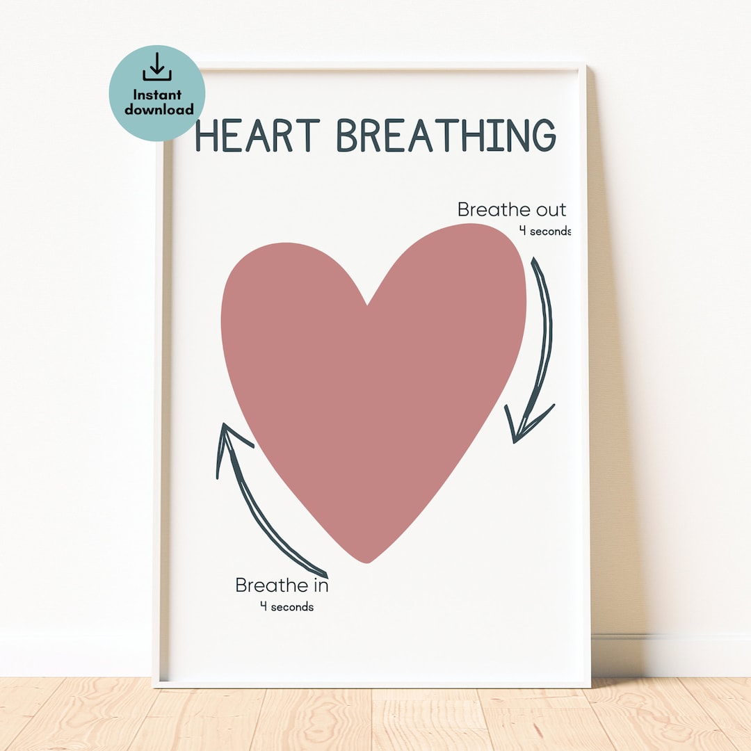 Breathing Exercise for Kids, Heart Breathing Exercise, Boho Calm Corner ...