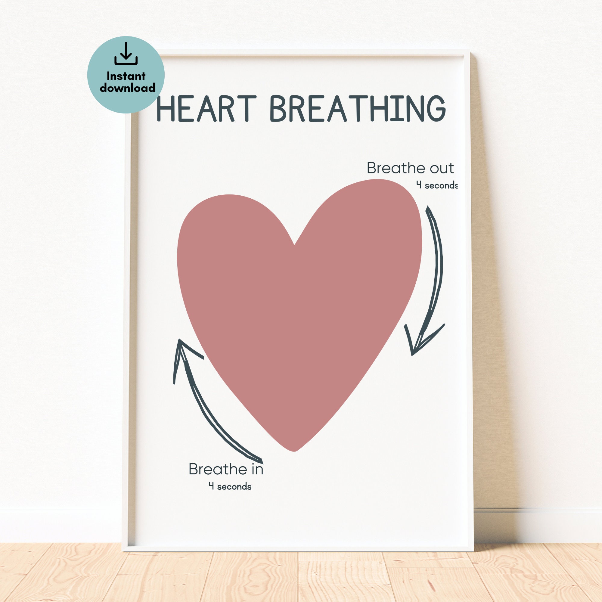 Breathing Exercise for Kids, Heart Breathing Exercise, Boho Calm Corner ...