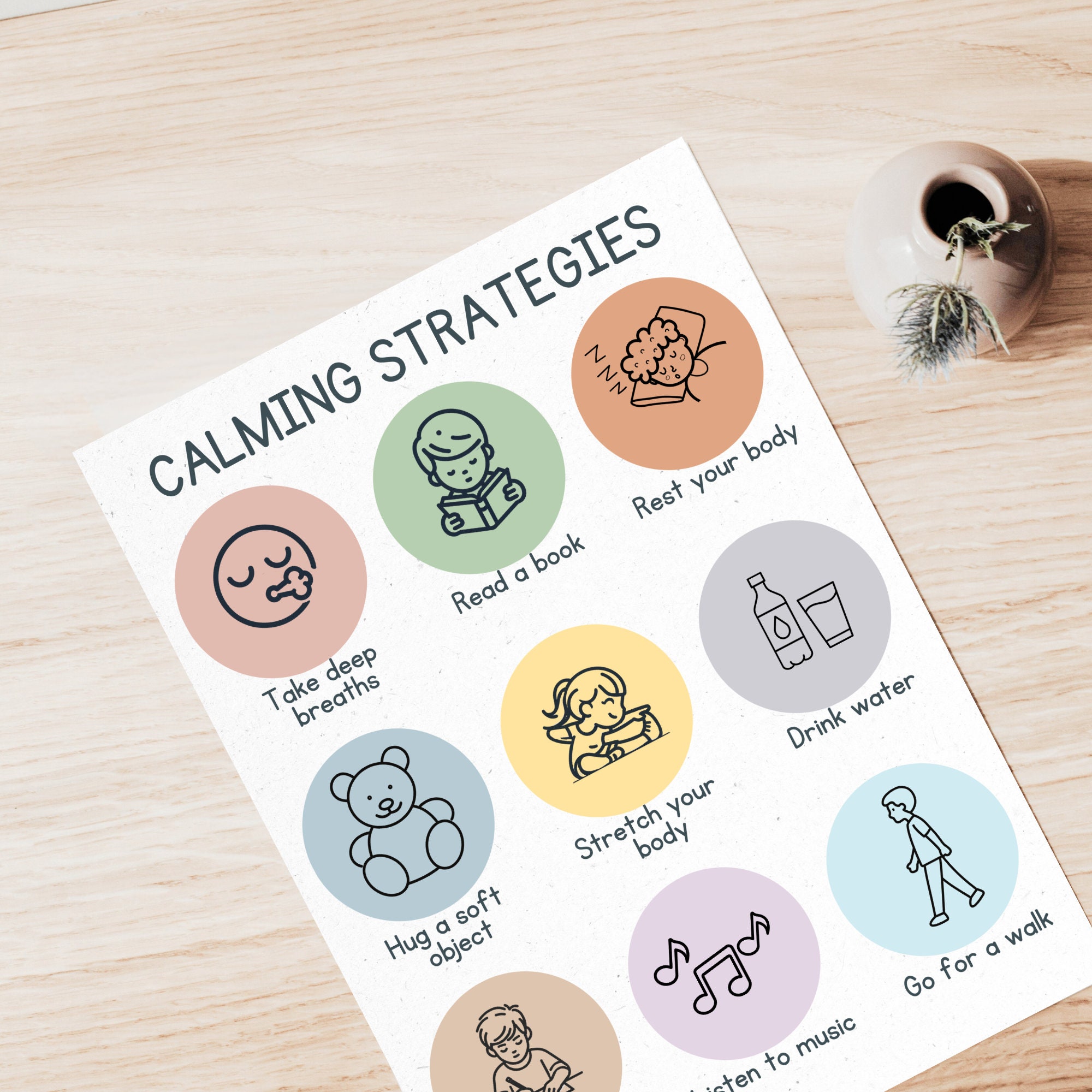 Calming Strategies Printable, Calm Corner Coping Skills Poster ...