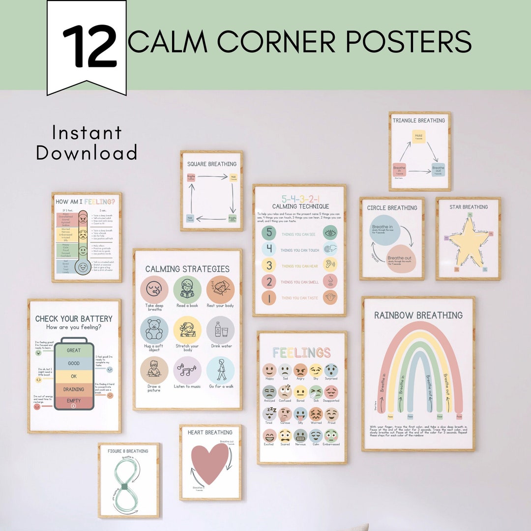 Printable Calm Corner Posters Bundle, Calming Strategies Educational ...