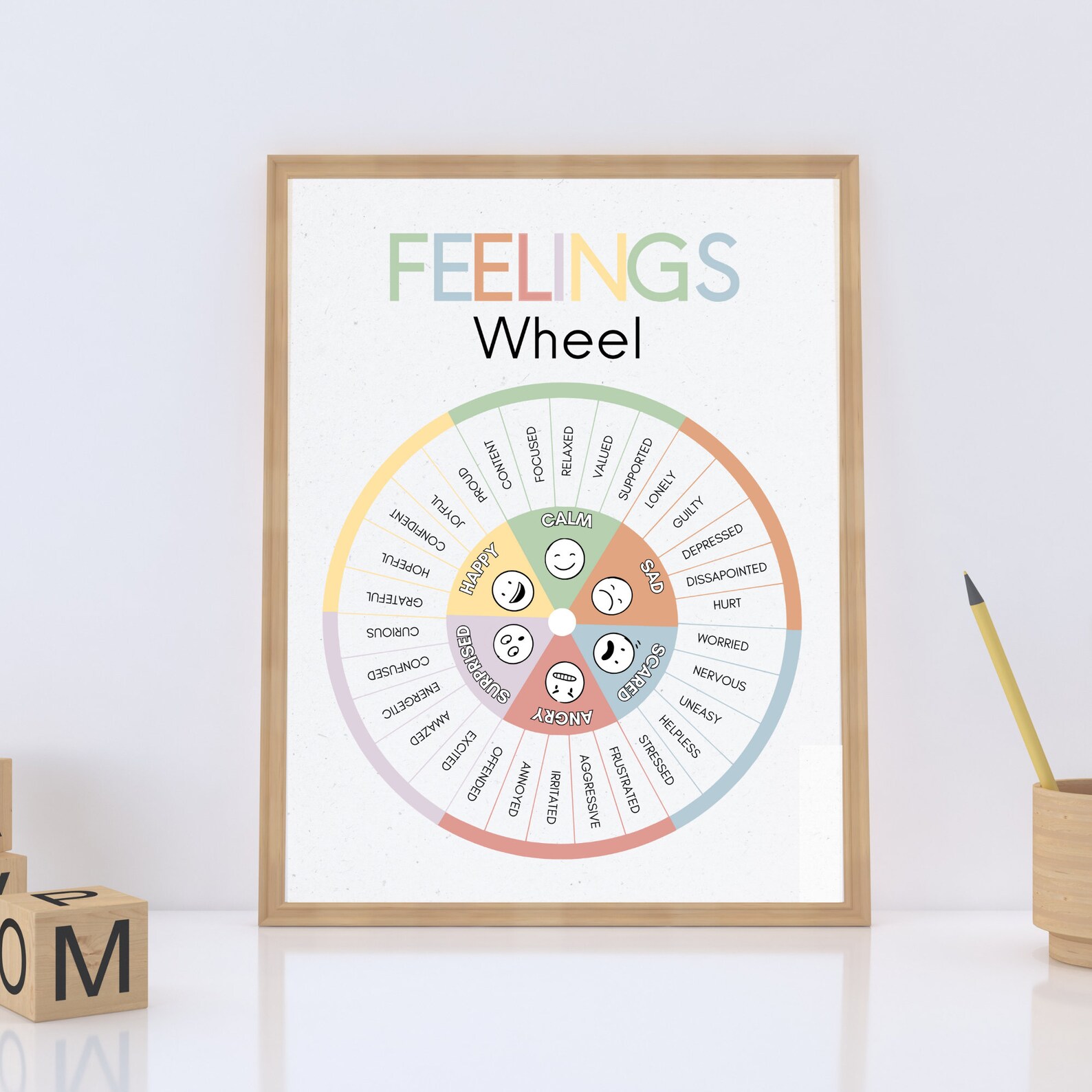 Printable Feelings Wheel Chart, Emotional Awareness Tool, Feelings ...