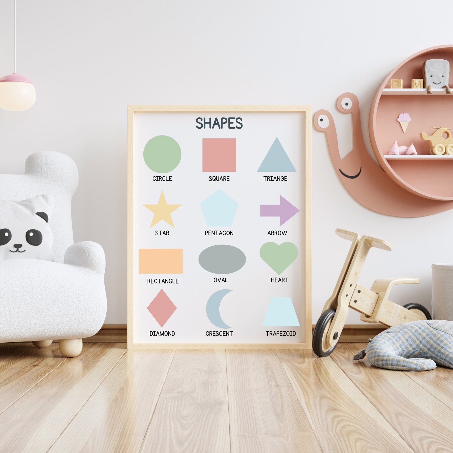 Shapes Poster, Educational Poster, Boho Classroom Decor, Shapes ...