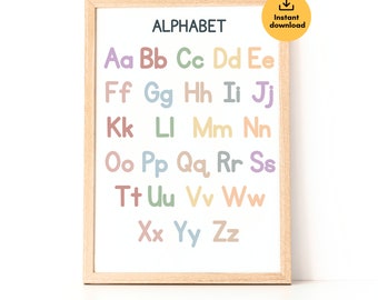 Alphabet Poster Alphabet Print ABC Sign Boho Playroom Sign Educational ...