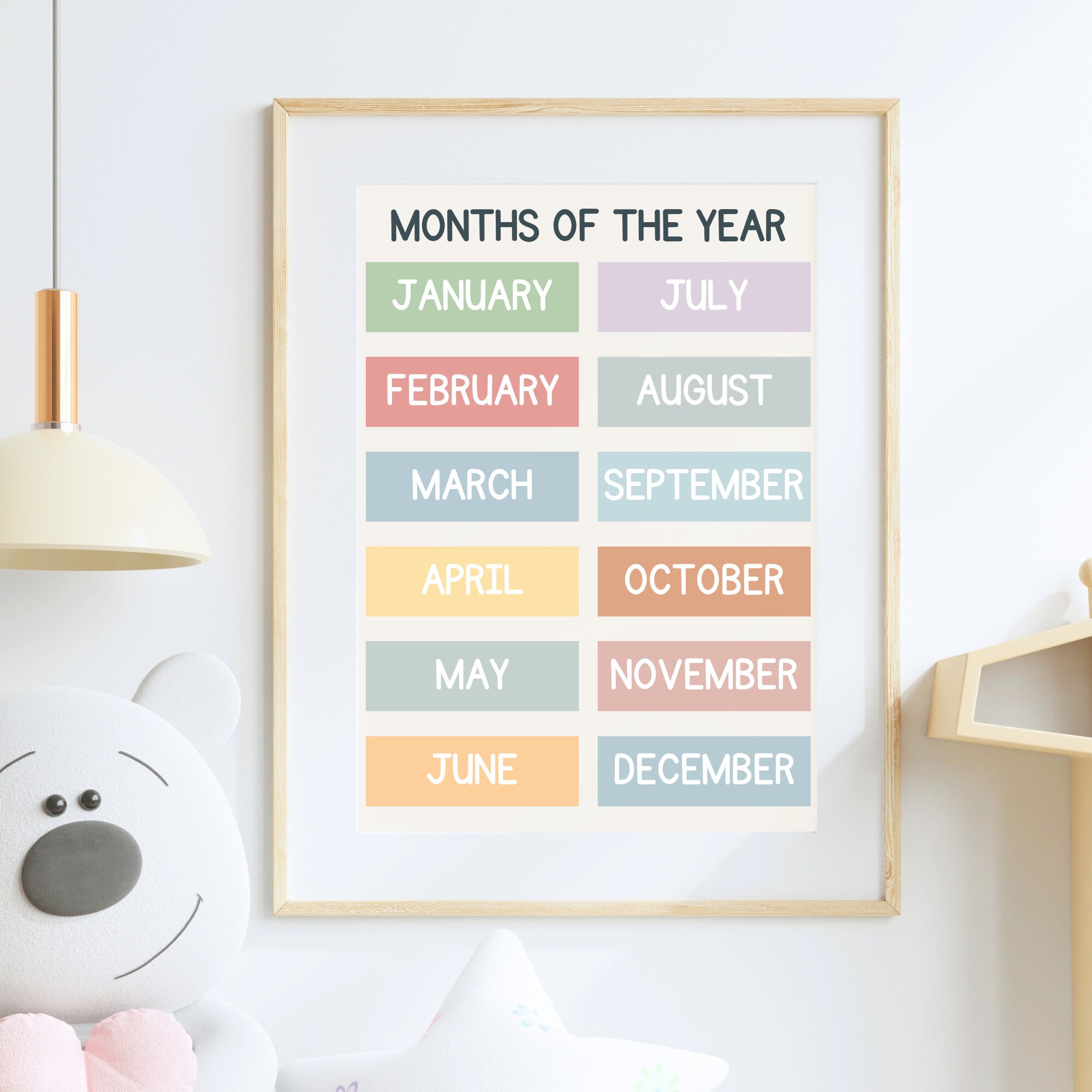 Months of the Year Printable, Montessori Printable, Educational Decor ...