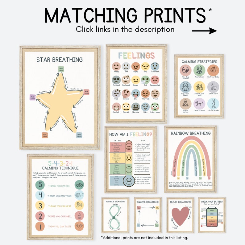 Printable Coping Skills Cards for Kids Set of 9 Illustrated Calming ...