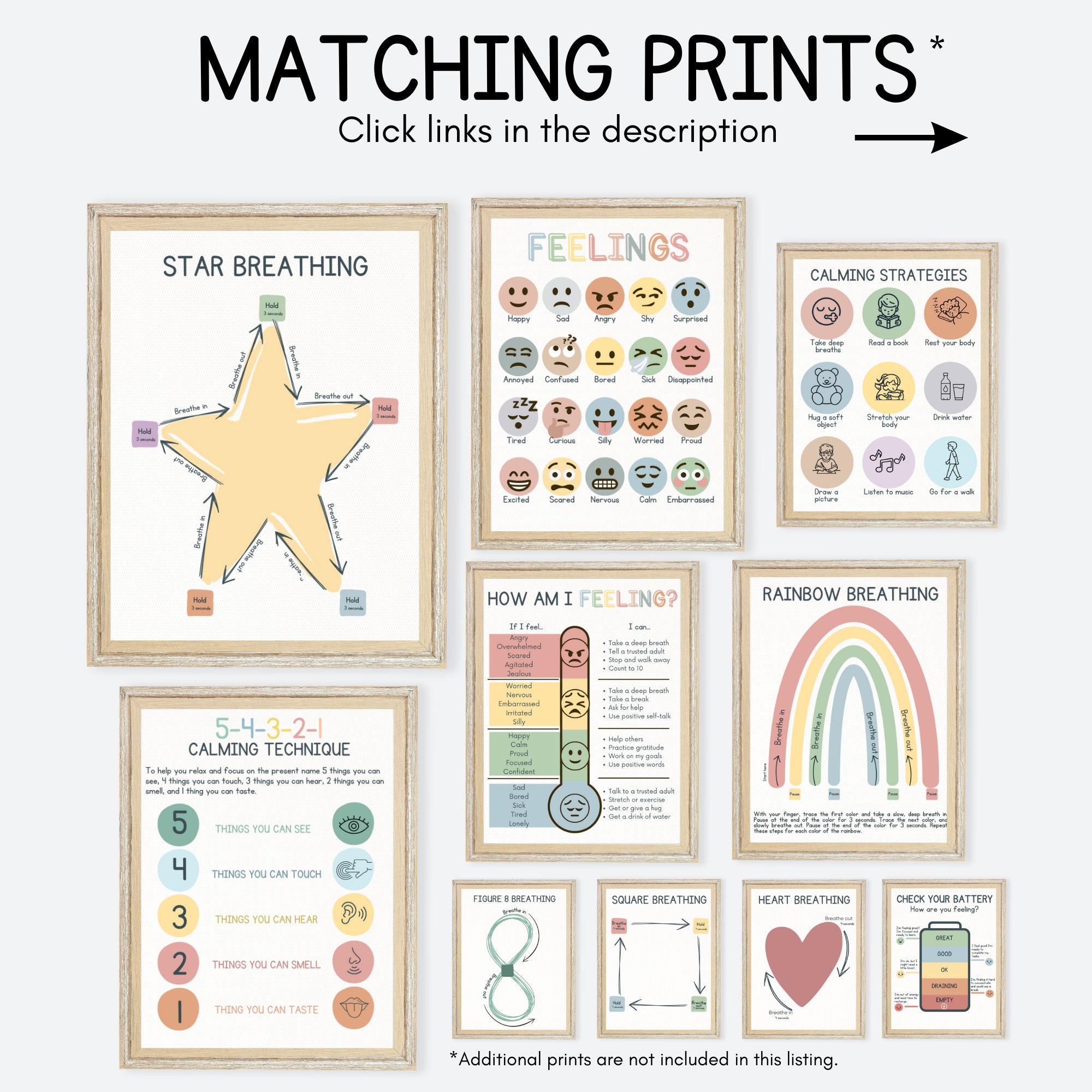 Printable Coping Skills Cards for Kids Set of 9 Illustrated Calming ...