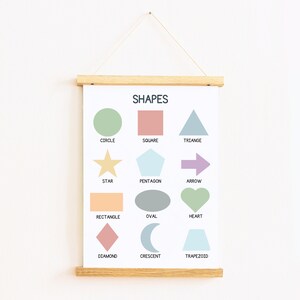 Shapes Poster, Educational Poster, Boho Classroom Decor, Shapes ...