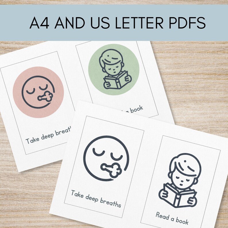 Printable Coping Skills Cards for Kids Set of 9 Illustrated Calming ...