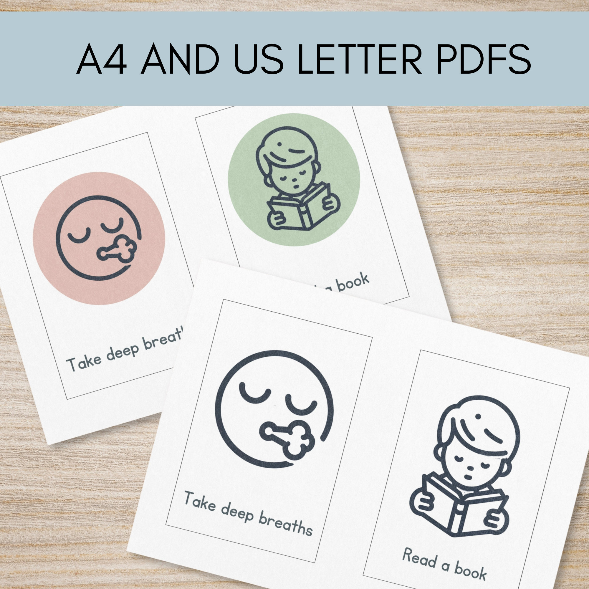 Printable Coping Skills Cards for Kids Set of 9 Illustrated Calming ...