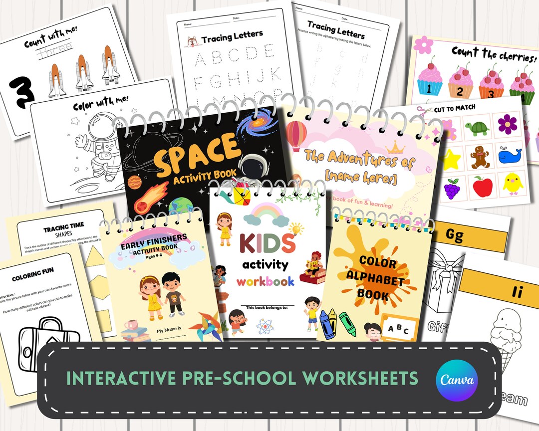 Interactive Toddler Workbooks Bundle: Daycare Learning, Pre-school ...
