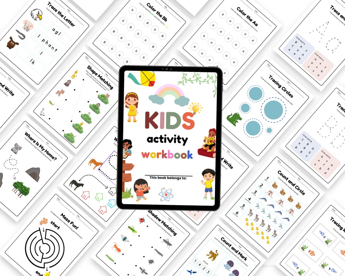 Interactive Toddler Workbooks Bundle: Daycare Learning, Pre-school ...