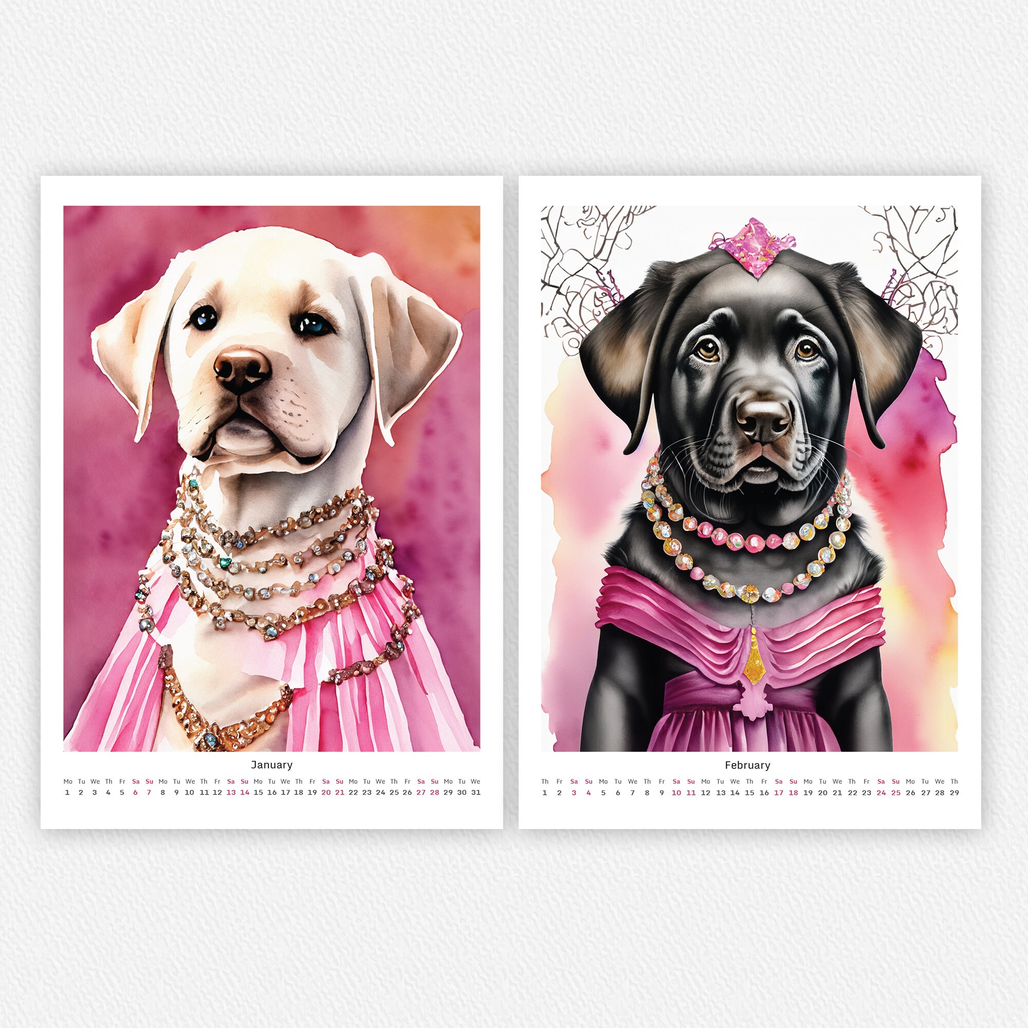 Labrador Retriever 2024 Monthly Wall Calendar Printable. A4 - Etsy