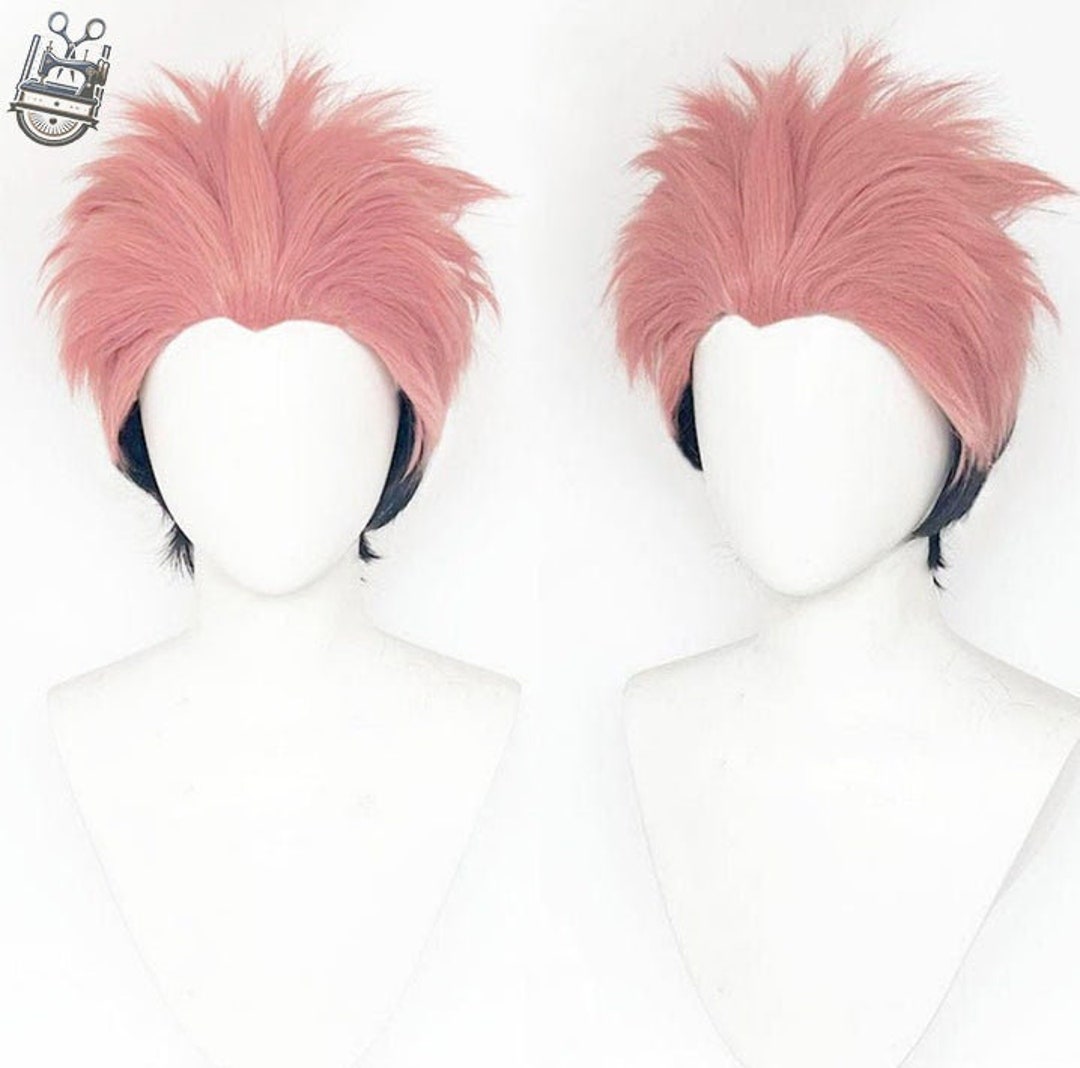 Anime, Cosplay Wig, Yuji Itadori, Short Pink Black, Heat Resistant - Etsy