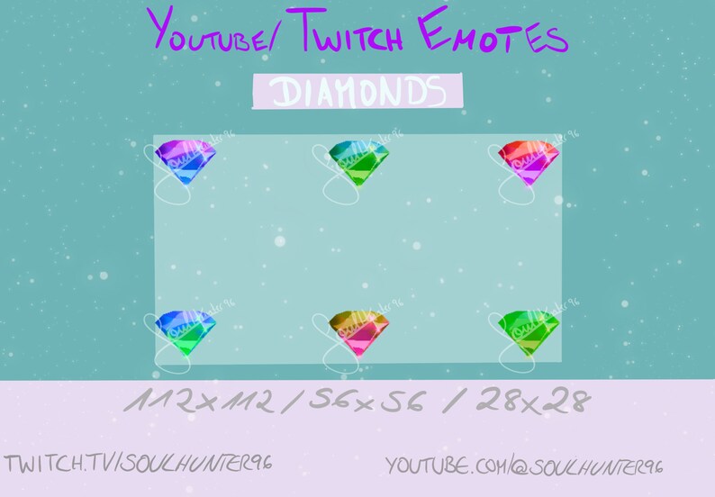Youtube/twitch Emotes | Diamonds in 6 Different Colors! - Etsy
