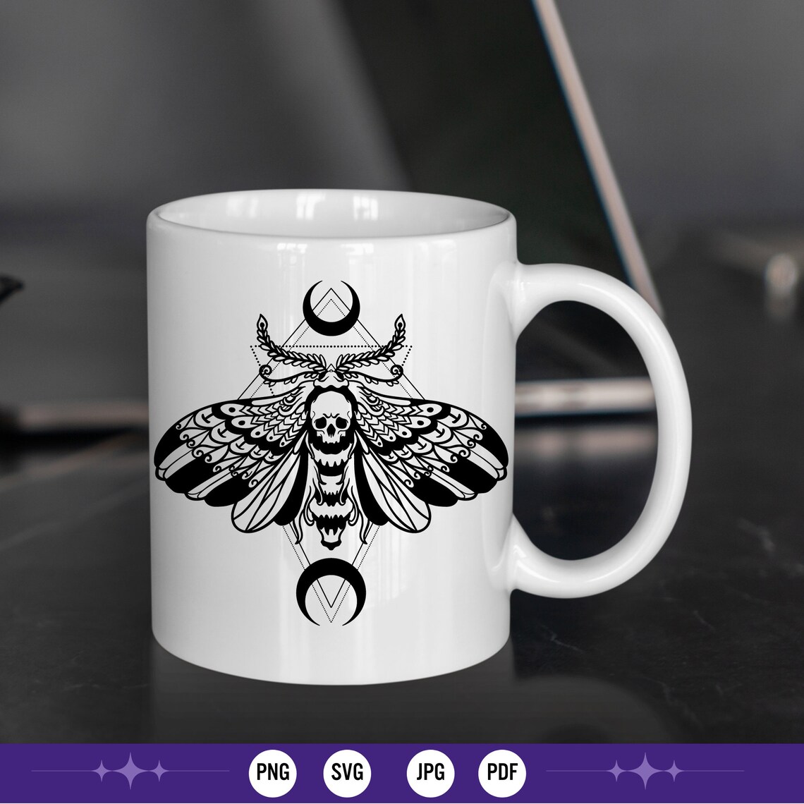 Death Moth With Moons SVG | Deathmoth Svg | Death Moth SVG | Cricut ...