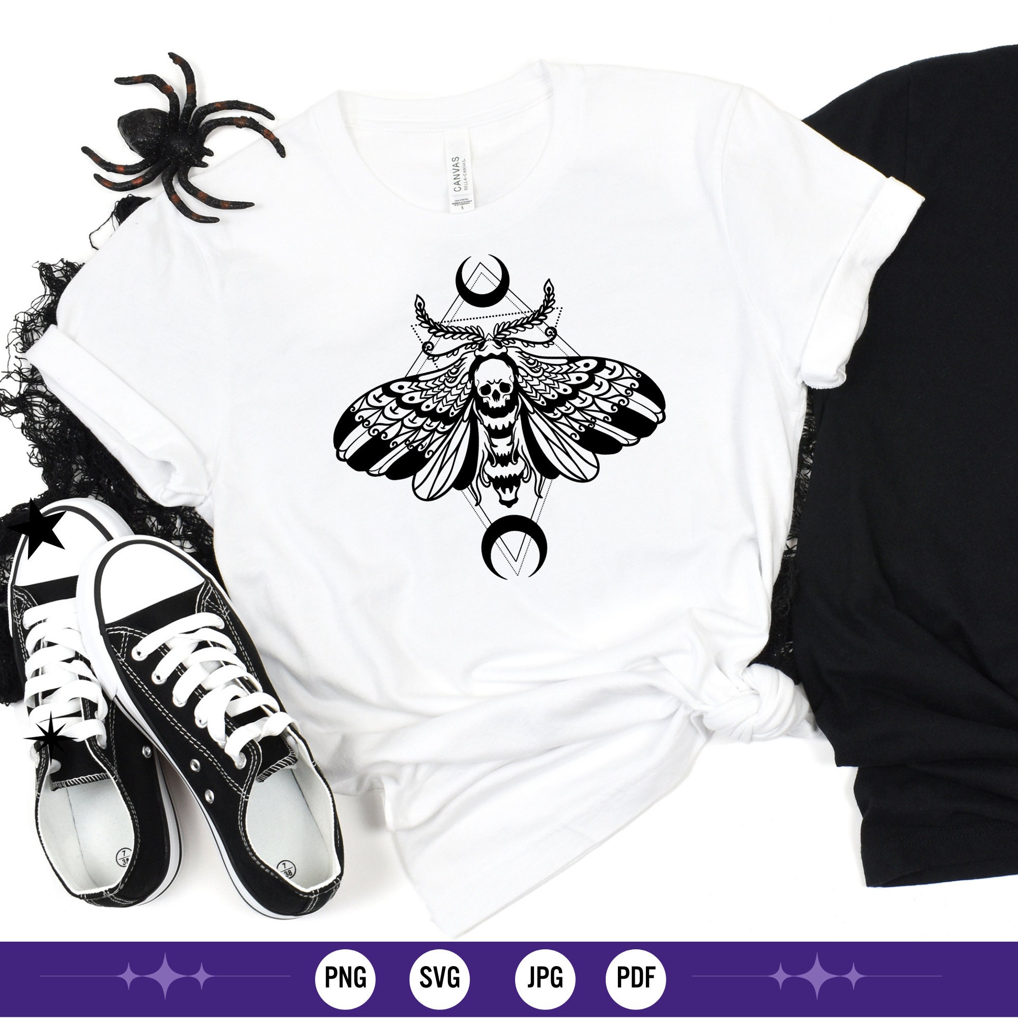 Death Moth With Moons SVG | Deathmoth Svg | Death Moth SVG | Cricut ...