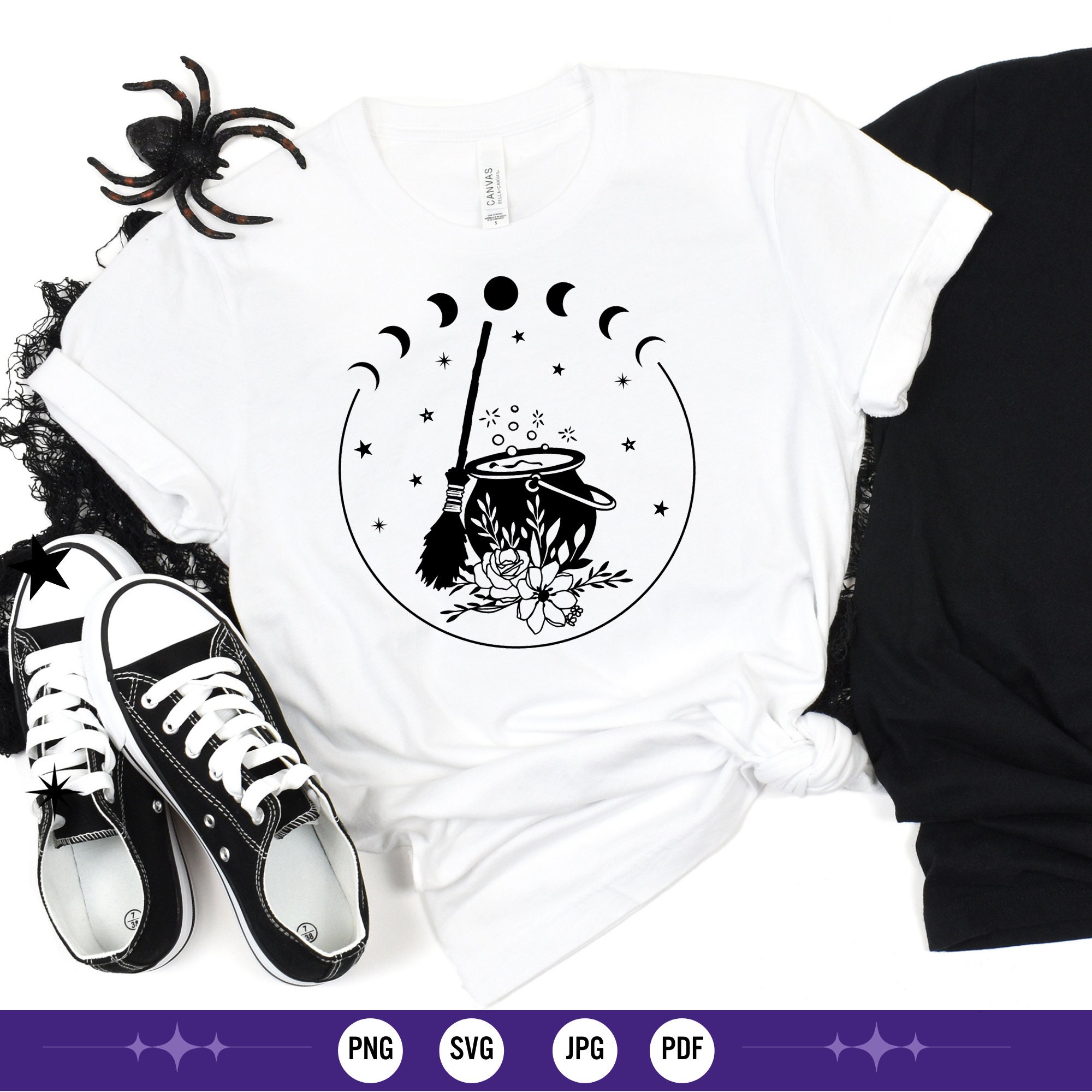 Witches Cauldron and Moon Phases SVG | Cauldron Svg | Witch SVG ...