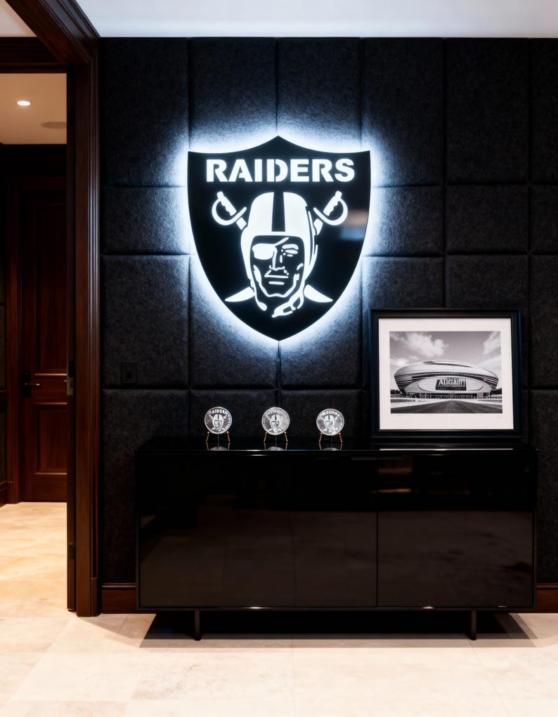 Las Vegas Raiders LED Metal Sign | Handmade NFL Wall Art - Etsy