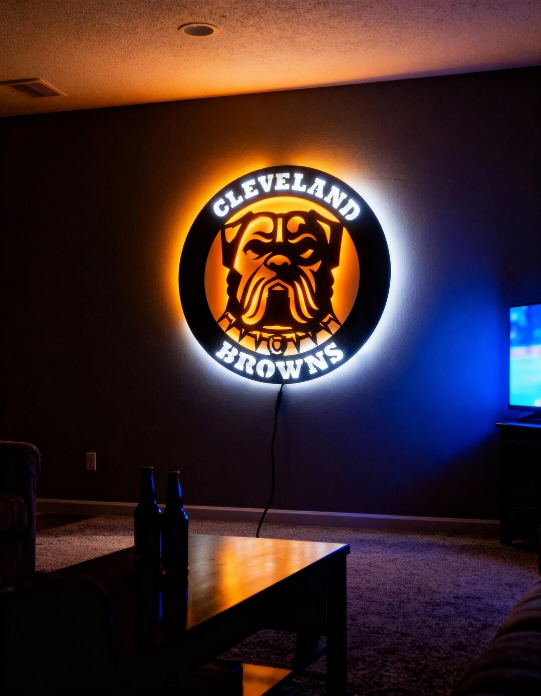 Cleveland Browns Lighted Metal Sign | NFL Fan Cave LED Decor - Etsy